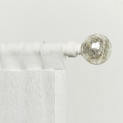 Exclusive Home Silver Aged Sphere 1" Curtain Rod And Coordinating ...