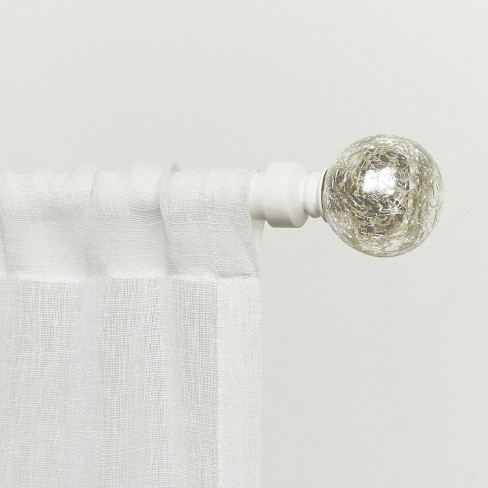 Exclusive Home Silver Aged Sphere 1" Curtain Rod And Coordinating ...
