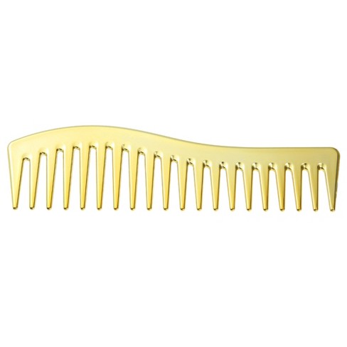Unique Bargains Plastic Wide Tooth Hair Comb Gold Tone : Target