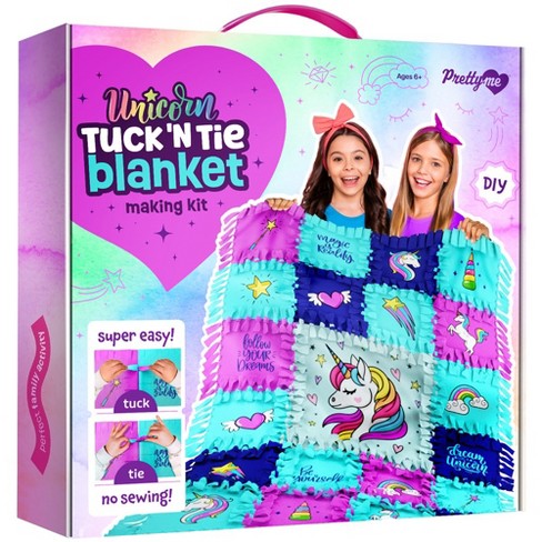 Pretty Me Unicorn Tuck 'n Tie Blanket Making Kit - Diy No-sew Blanket ...
