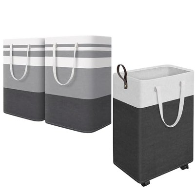 Generic 2-Pack Large Laundry Basket and Rolling Laundry Basket : Target