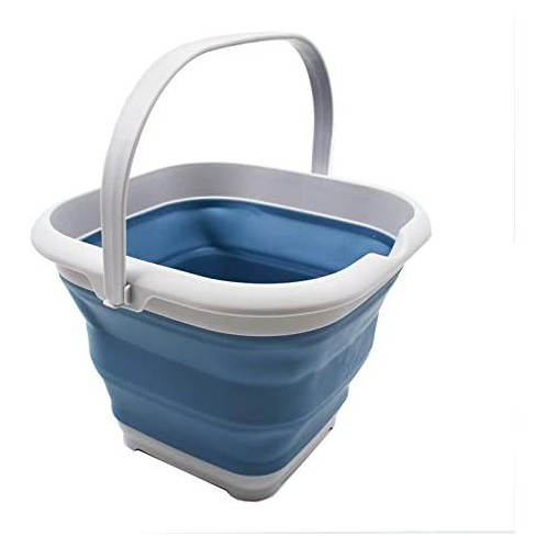 Sammart Collapsible Square Handy Bucket 8.5l (2.2 Gallon) Grey/steel ...