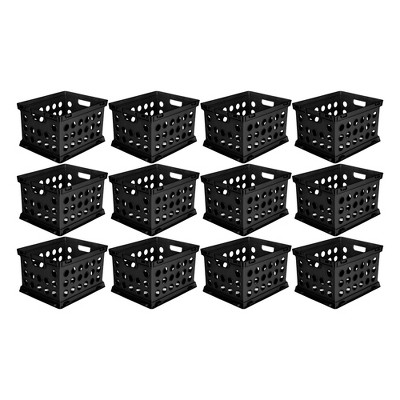 Sterilite Stackable Sturdy Storage Crate Organizer Bins With Handles ...