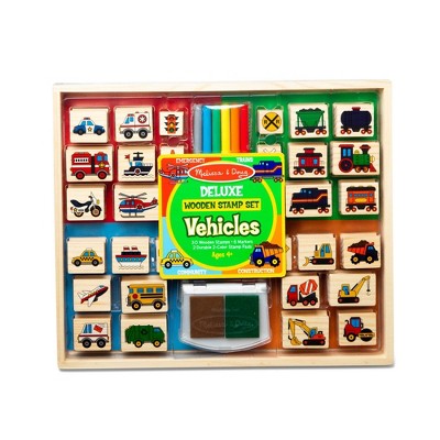 Melissa & Doug Deluxe Wooden Stamp Set Vehicles : Target