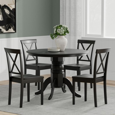 Glenwillow Home 5-pc - 42" Round Pedestal Dining Table + Double X-back ...