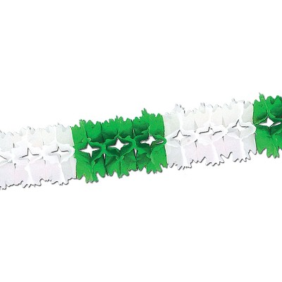 Beistle 7" X 14' 6" Pageant Garland Green/white 2/pack 55180-gw : Target