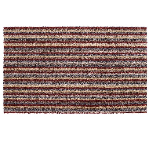 Plow & Hearth My Mat Dirt Trapping Mud Rug, 31" X 37" - Spice Stripe ...
