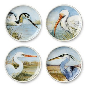 Certified International Coastal Birds Set of 4 Assorted Salad Plates ...