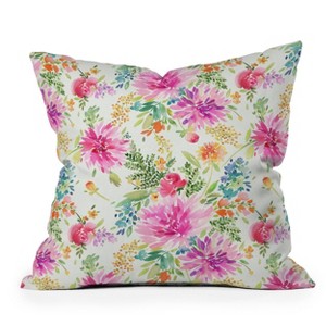 Deny Designs 26"x26" Ninola Design Natural Haze Spring Dahlias Floral ...