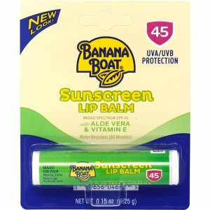 Banana Boat Sunscreen Lip Balm SPF 45 with Aloe Vera and Vitamin E ...
