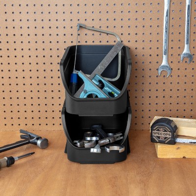 Large Drop Front Heavy Duty Stacking Storage Bin - Brightroom™ : Target