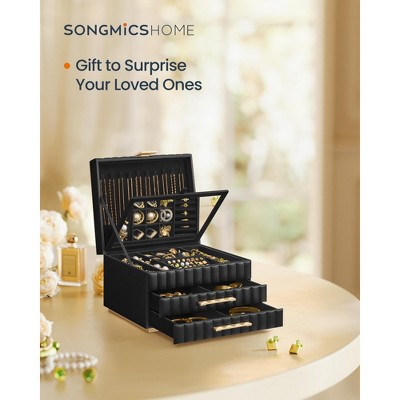 Songmics 5-layer Jewelry Box With Large Mirror, Modern Jewelry ...