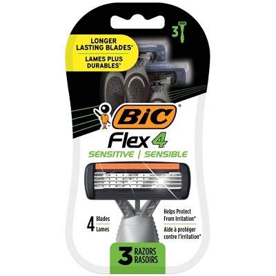 Bic Men's Flex 4 Blades Sensitive Disposable Razors - 3ct : Target