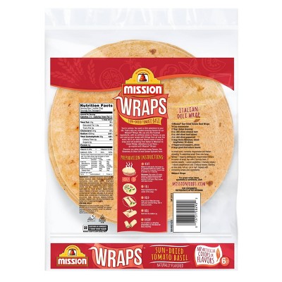 Mission Sun-dried Tomato Basil Wraps - 15oz/6ct : Target