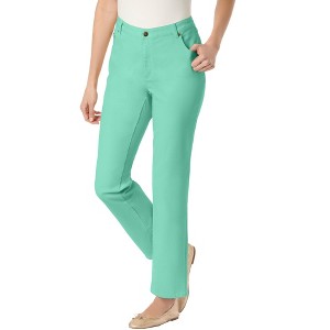 Woman Within Stretch Denim 5-Pocket Straight-Leg Jeans : Target