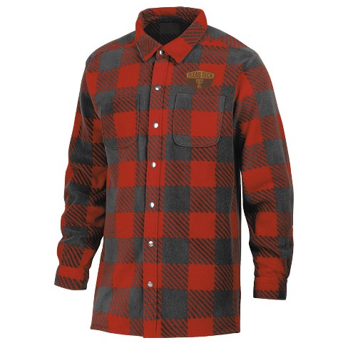 Ncaa Texas Tech Red Raiders Men's Buffalo Checkered Shacket : Target