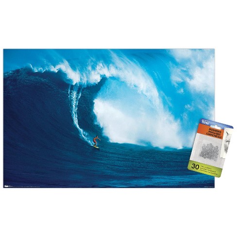 Trends International Big Wave Surfer Unframed Wall Poster Print Clear ...