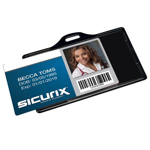 Sicurix Badge Dispensers, Horizontal, Black, Pack Of 25 : Target