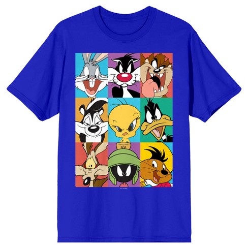 Looney Tunes Characters In Frames Crew Neck Short Sleeve Royal Blue Men s T shirt Target