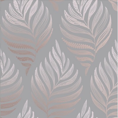 Botanica Blush Grey and Pink Leaves Tropical Paste the Wall Wallpaper ...