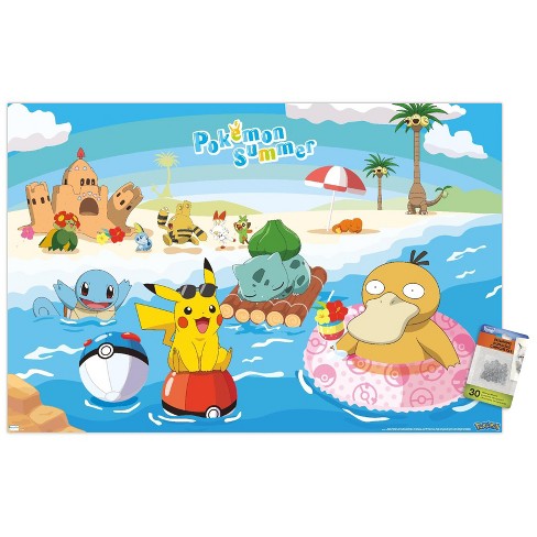 Trends International Pokémon - Summer Unframed Wall Poster Print Clear ...