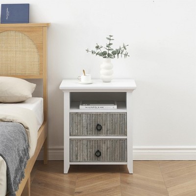 Nightstand With 2 Drawers And Open Shelf : Target