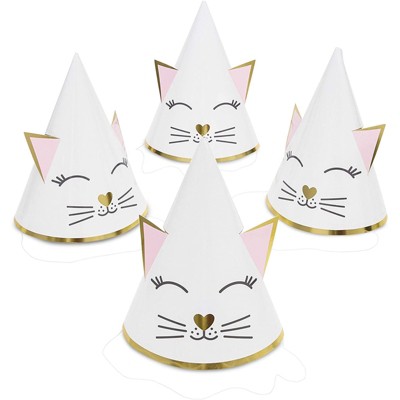 Sparkle And Bash 24-pack Cat Party Cone Hats For Kitten Themed Kids ...