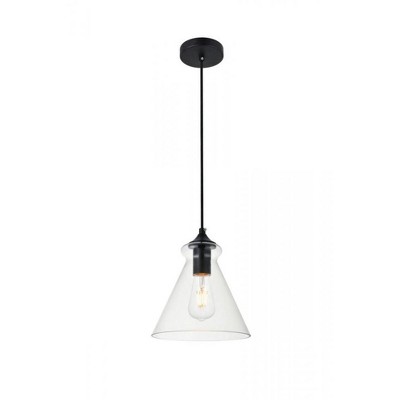 Elegant Lighting Mera 1 Light Black Pendant : Target