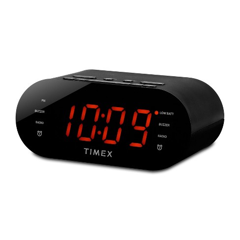 Timex Alarm Clock Radio With Am/fm And 20 Presets – Black (t231b) : Target