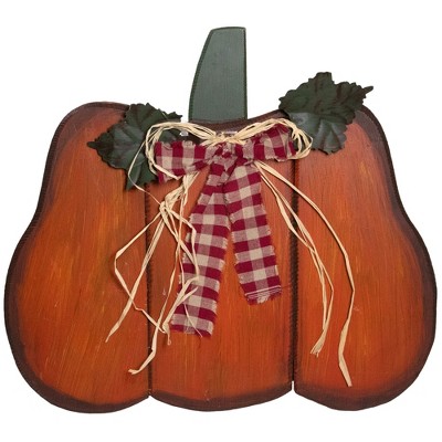 Northlight 10" Green And Orange Fall Harvest Wood Pumpkin : Target