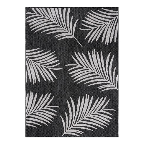 World Rug Gallery Contemporary Palm Leaves Textured Flat Weave Indoor ...