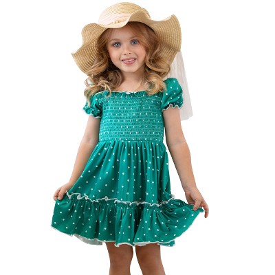 Girls More Sunny Days Polka Dot Smocked Dress - Mia Belle Girls, 2t ...