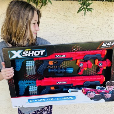 Xshot Excel Combo Pack - Two Hawk Eye & Two Micro Toy Dart Blasters By ...