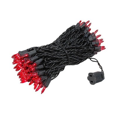 Novelty Lights Red 50 Light Incandescent Mini Christmas String Lights ...