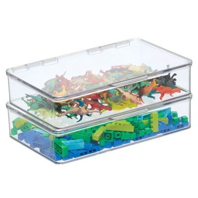 Mdesign Plastic Playroom/gaming Storage Organizer Box, Hinge Lid, 4 ...