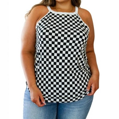 Women's Start The Races Checkered Halter Top - One Eleven North : Target
