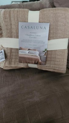 Reversible Textured Cotton Chambray Coverlet - Casaluna™ : Target