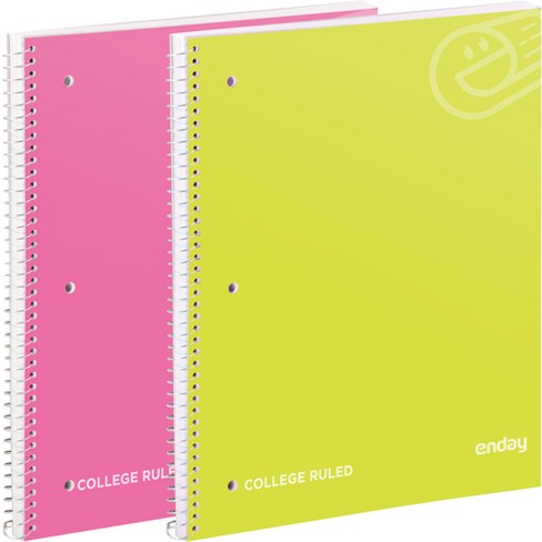Enday C/r 100 Ct. 1-subject Spiral Notebook, Pink And Green - 12 Pack ...