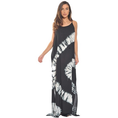 Riviera Sun Womens Maxi Dress Tie Die Spaghetti Strap Long Sundress ...