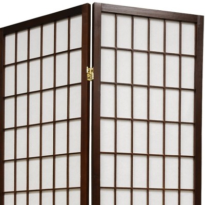 6 Ft. Tall Window Pane Shoji Screen - Walnut (6 Panels) : Target