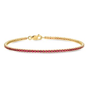 Ross-Simons 3.20 ct. t.w. Lab-Grown Ruby Tennis Bracelet in 18kt Gold ...