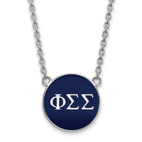 Black Bow Jewelry Sterling Silver Phi Sigma Sigma Greek Life Necklace ...