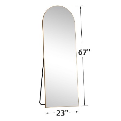 Neutypechic Wood Frame Arched Full Length Mirror Leaning Mirror - 67 ...
