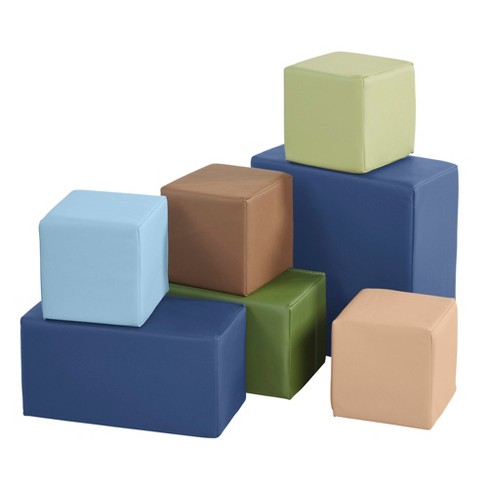 Ecr4kids Softzone Big Foam Building Blocks, Earthtone, 7-piece : Target