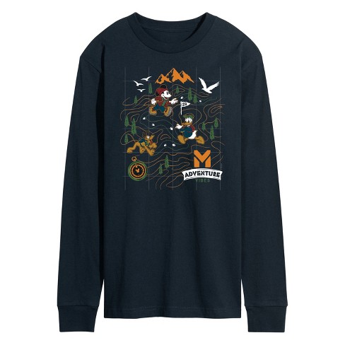 Men's Disney Adventure Map Long Sleeve Graphic T-shirt - Navy - Large ...
