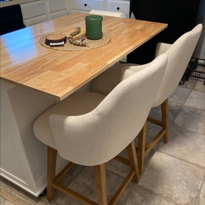 Kinston Swivel Curved Back Upholstered Counter Height Barstool ...