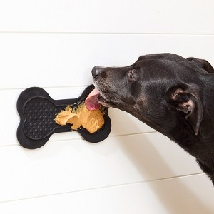 The Lakeside Collection Lick Pad For Dogs, Bone Shape with Suction Cups ...