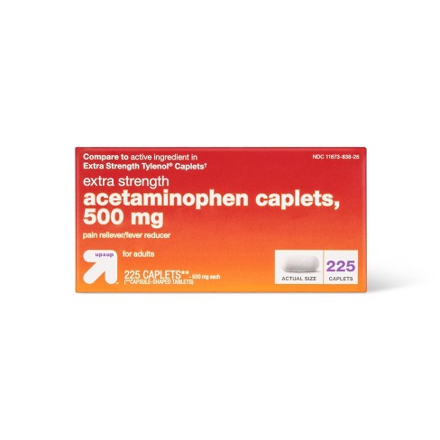 Acetaminophen Extra Strength Pain Reliever & Fever Reducer Caplets ...