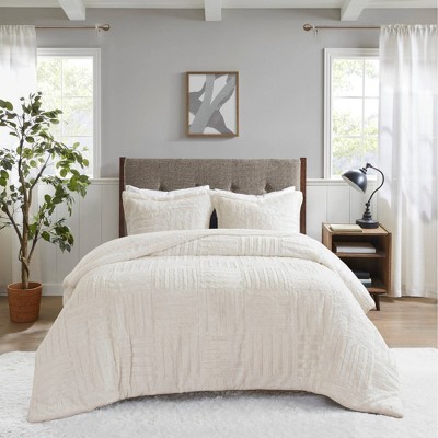 Ivory Polar Brushed Faux Fur Comforter Mini Set Twin 2pc : Target
