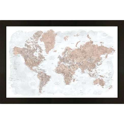 Home Magnetics Standard Weathered Earth World Map : Target
